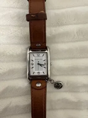 Michael Kors | Accessories | Michael Kors Silvertone Rectangle Watch ...